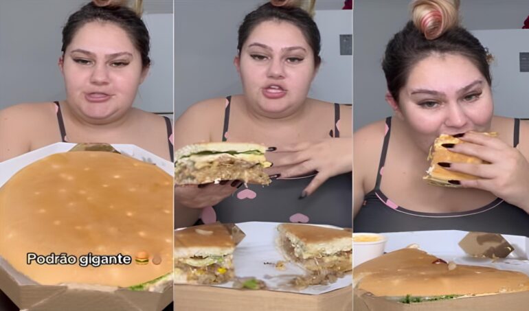 Influenciadora de Mato Grosso viraliza comendo lanche gigante no TikTok; Veja vídeo - O ...