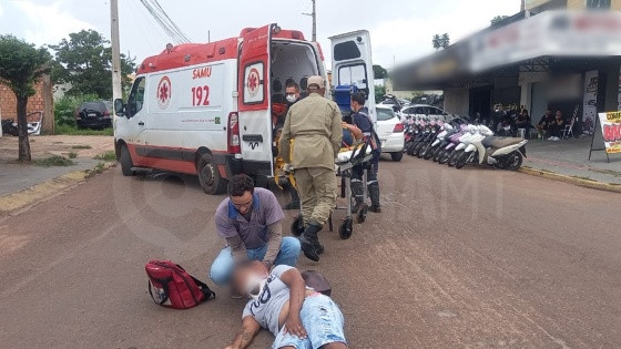 Duas mulheres ficam feridas em acidente entre moto e carro em Rondonópolis; veja vídeo - O ...