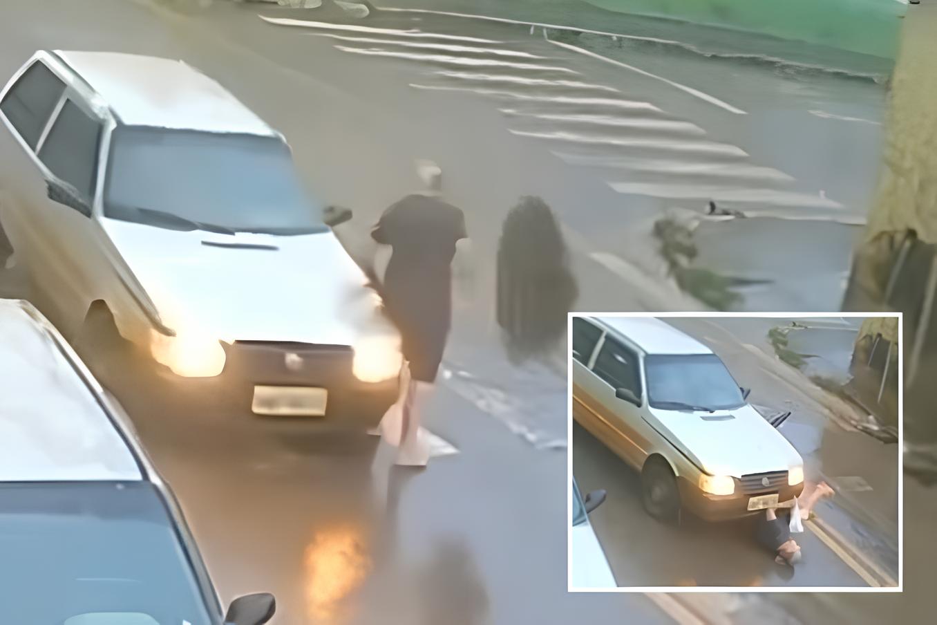 Idosa é atropelada e motorista só para de acelerar quando população ...